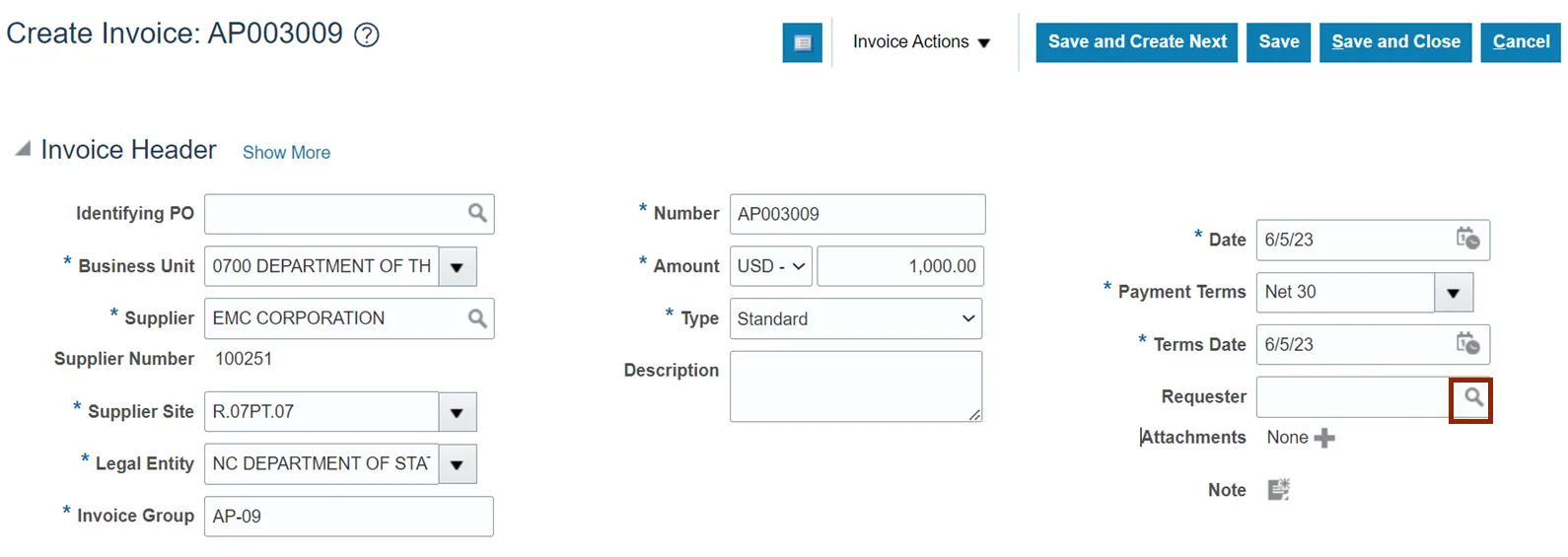 AP-07 Create and Manage Invoices | NCOSC